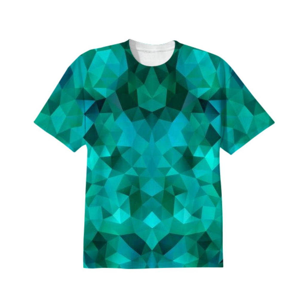 POLYGON TRIANGLES PATTERN GREEN EMERALD ABSTRACT POLYART GEOMETRIC – PAOM